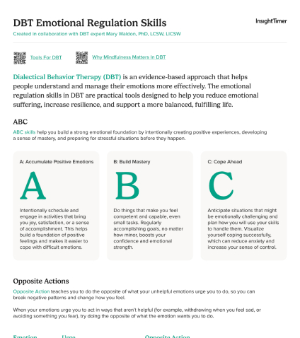 DBT Emotional Regulation Skills