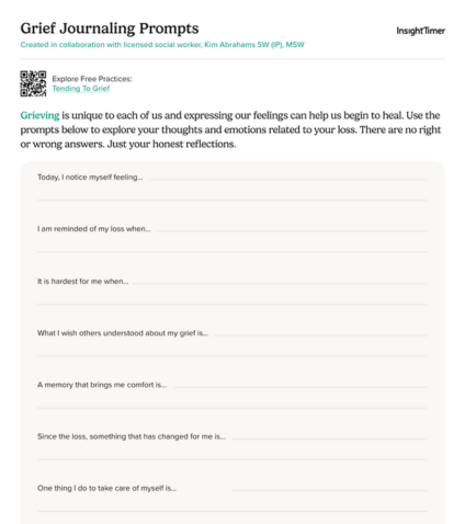 Grief Journaling Prompts