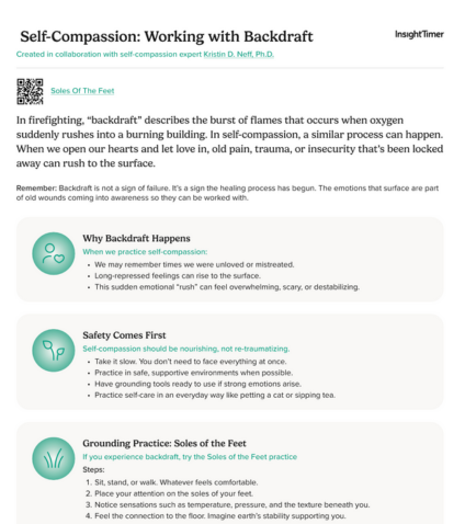 Self-Compassion: Working with Backdraft