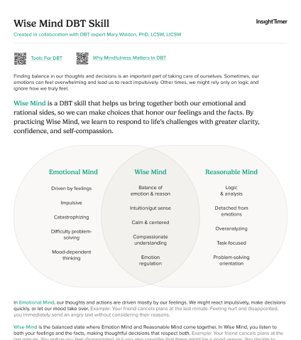 Wise Mind DBT Skill